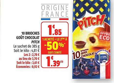 Promo 10 Brioches Goût Chocolat Pitch chez Coccinelle Express ...