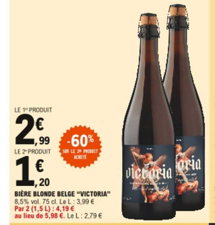 Promo Bière Blonde Belge "victoria" chez E.Leclerc - iCatalogue.fr