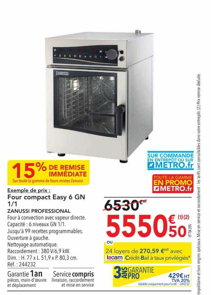 Promo Four Compact Easy 6 Gn 1-1 Zanussi Professional chez METRO ...