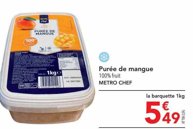 Promo Purée De Mangue Metro Chef chez METRO - iCatalogue.fr
