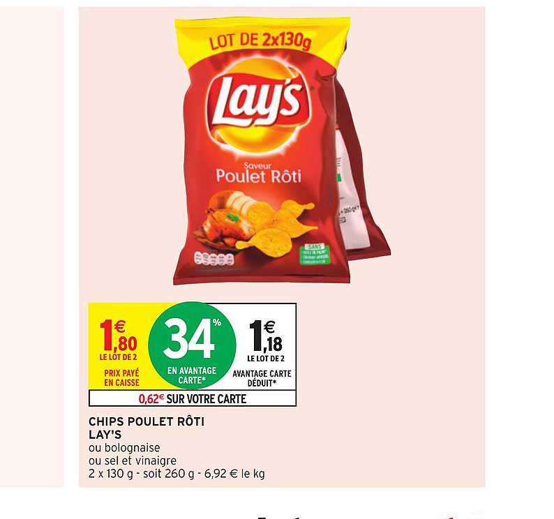 Promo Chips Poulet Rôti Lay's chez Intermarché - iCatalogue.fr