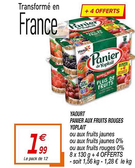 Promo Yaourt Panier Aux Fruits Rouges Yoplait chez Netto - iCatalogue.fr