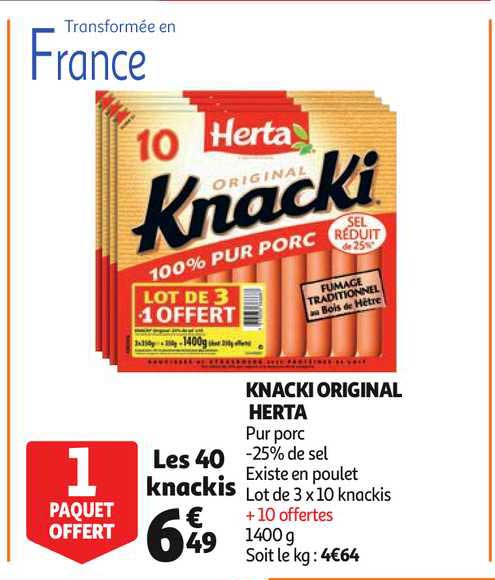 Promo Knacki Original Herta chez Auchan - iCatalogue.fr