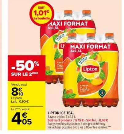 Promo Lipton Ice Tea chez Carrefour - iCatalogue.fr