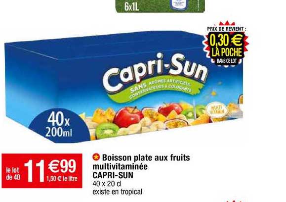 Promo Boisson Plate Aux Fruits Multivitaminée Capri-sun chez Migros ...