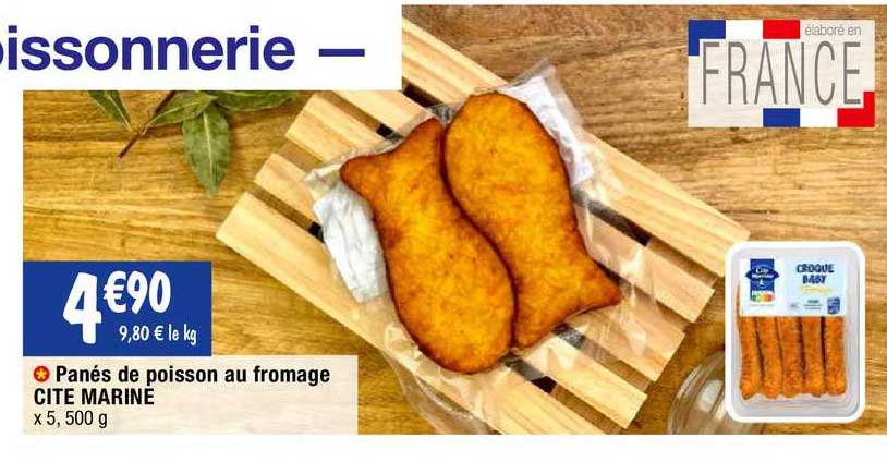 Promo Poisson Pané Croq'colin D'alaska Au Fromage L'assiette Bleue chez ...