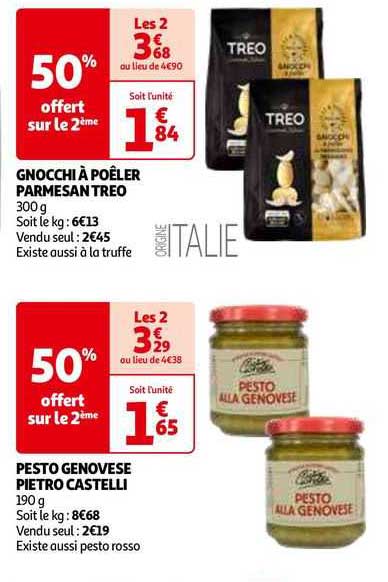 Promo Pesto Genovese Pietro Castelli Ou Gnocchi à Poêler Parmesan Treo ...
