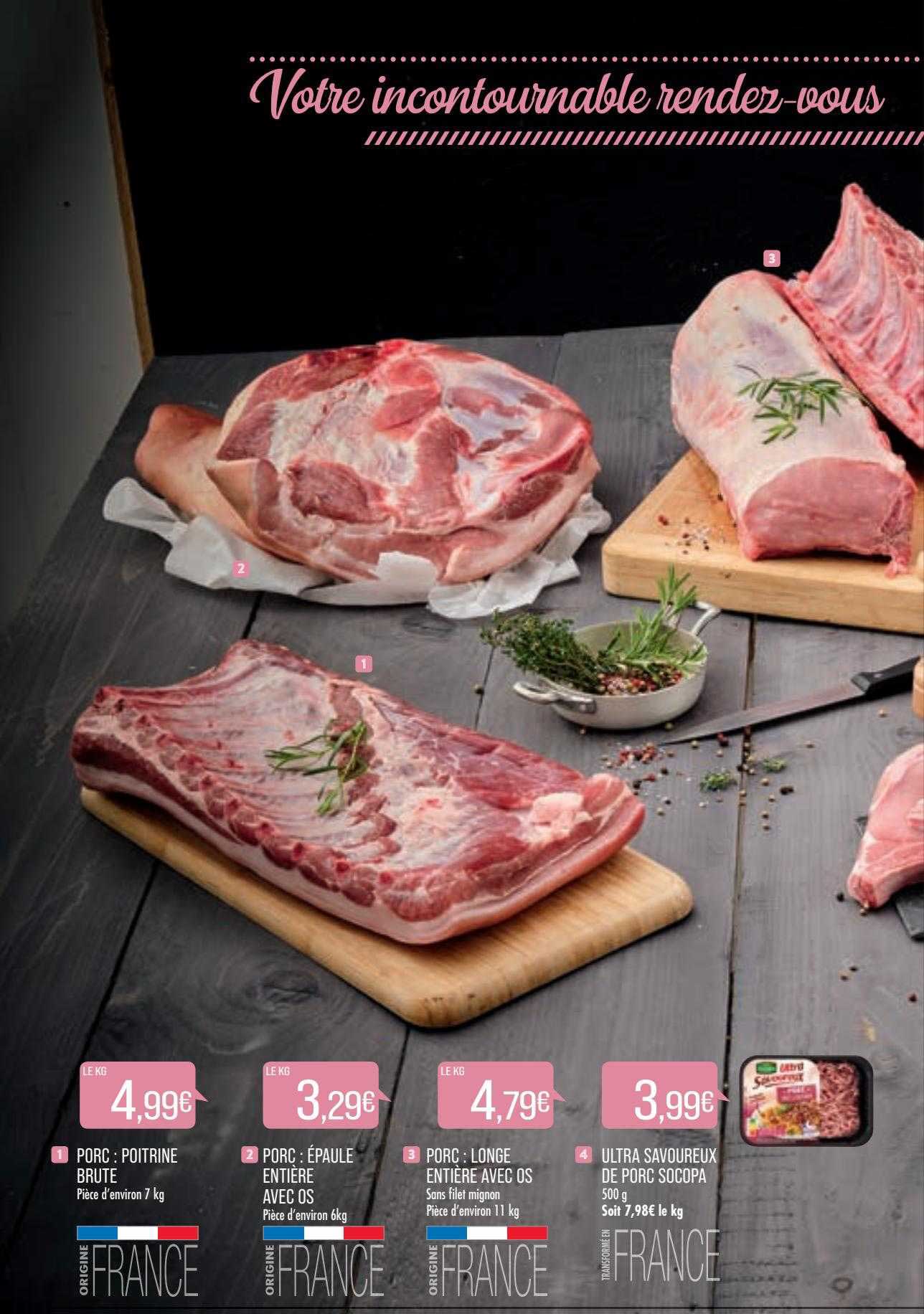 Offre Filet De Porc Tendre (carré Filet Saumuré Coupé En 4, Paré Et ...