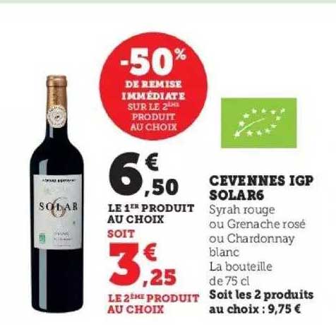 Promo Cevennes Igp Solar6 chez Super U - iCatalogue.fr