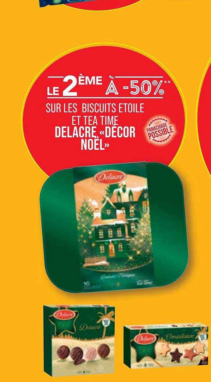 Promo Les Biscuits étoile Et Tea Time Delacre, «décor Noël» chez Match ...