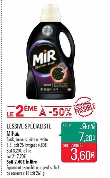 Promo Lessive Spécialiste Mir chez Match - iCatalogue.fr