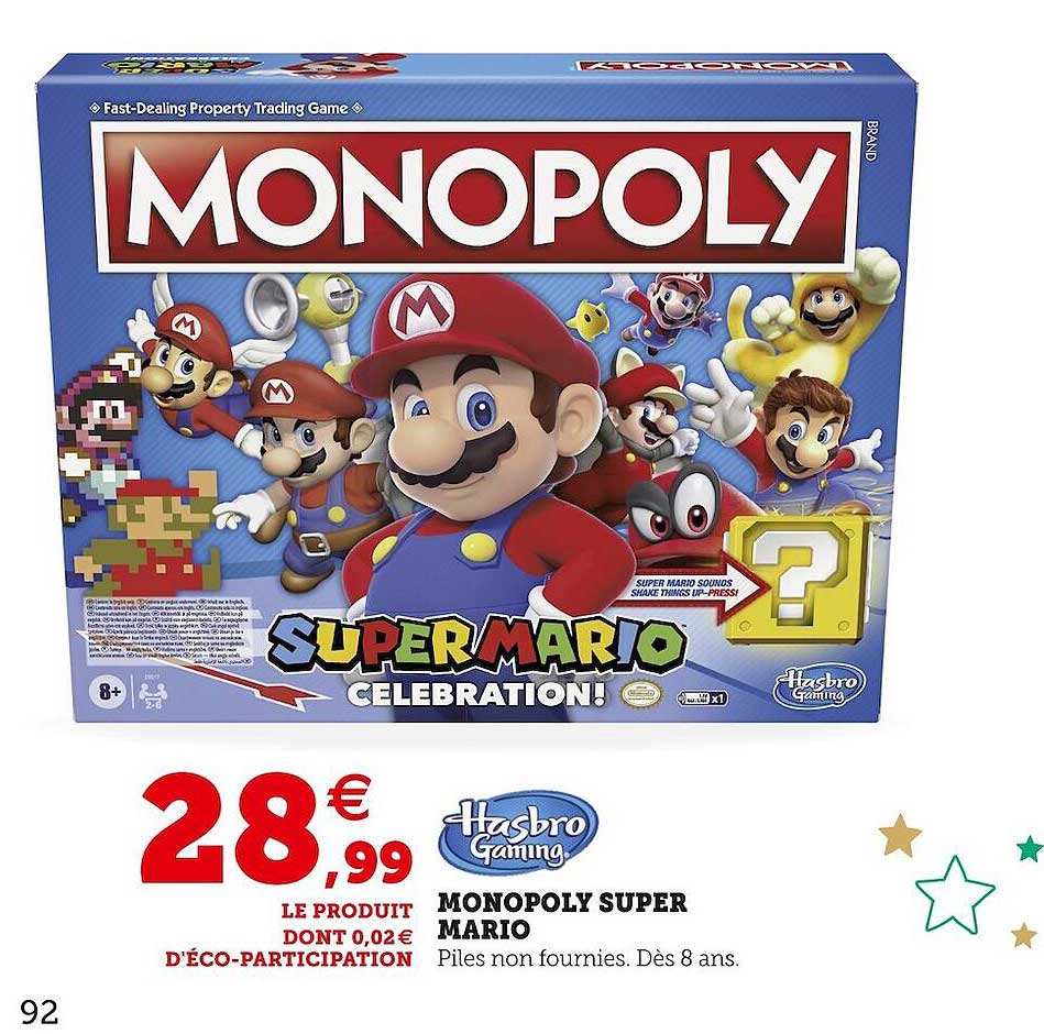 Promo Monopoly Super Mario Hasbro Gaming chez Hyper U - iCatalogue.fr
