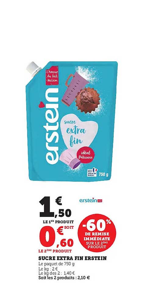 Promo Sucre Extra Fin Erstein chez Super U - iCatalogue.fr
