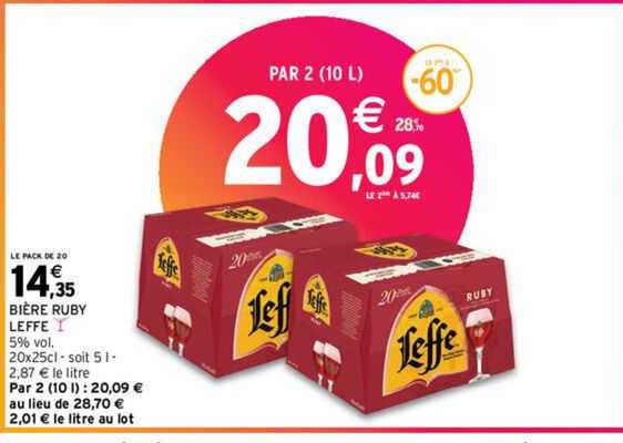 Promo Bière Ruby Leffe chez Intermarché Contact - iCatalogue.fr