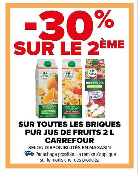 Promo Les Briques Pur Jus De Fruits 2 L Carrefour chez Carrefour ...
