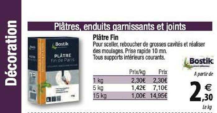 Promo Plâtre Fin Bostik chez Tridôme - iCatalogue.fr