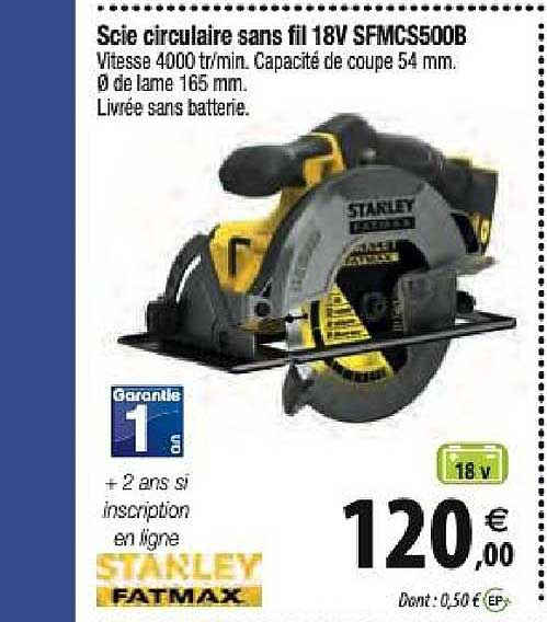 Promo Scie Circulaire Sans Fil 18v Sfmcs500b chez Tridôme - iCatalogue.fr Promo Scie Circulaire Sans Fil 18v Sfmcs500b chez Tridôme - iCatalogue.fr