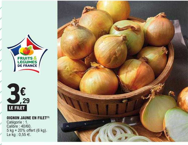 Promo Oignon Jaune En Filet chez E.Leclerc - iCatalogue.fr
