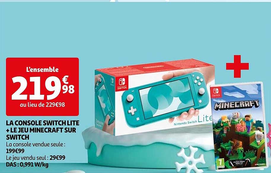 Promo La Console Switch Lite + Le Jeu Minecraft Sur Switch chez Auchan ...