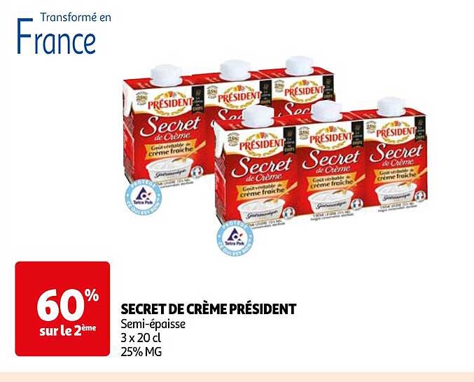 Promo Secret De Crème Président chez Auchan - iCatalogue.fr