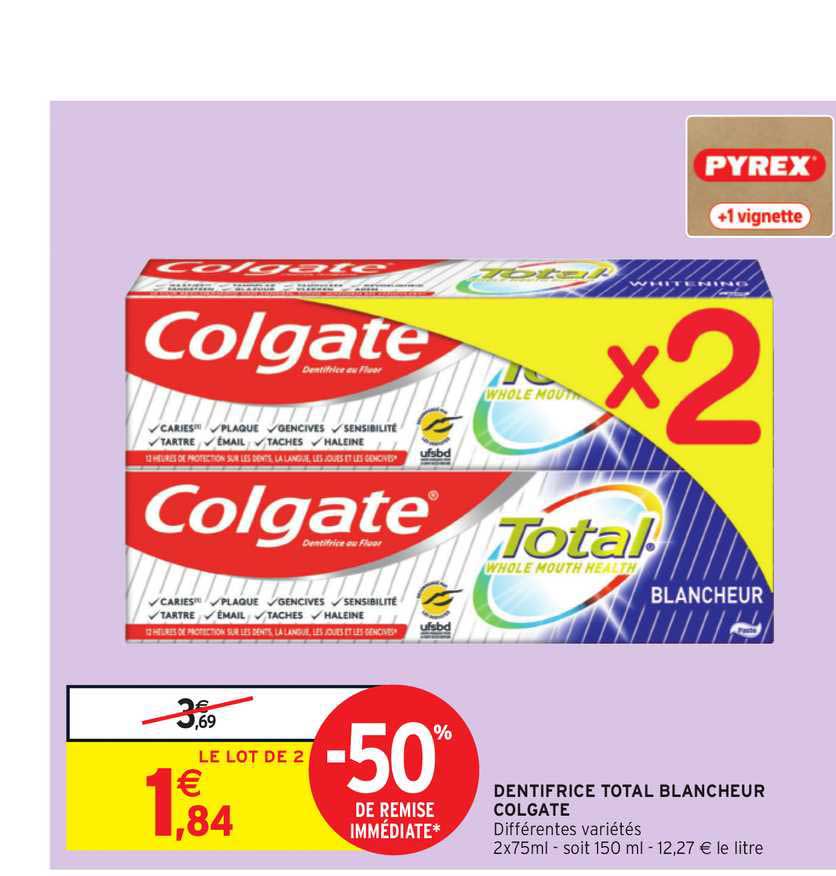 Promo Dentifrice Total Blancheur Colgate chez Intermarché Contact ...