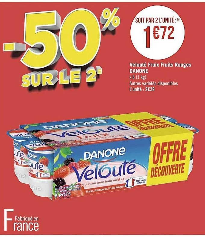 Promo Velouté Fruix Fruits Rouges Danone chez Géant Casino - iCatalogue.fr