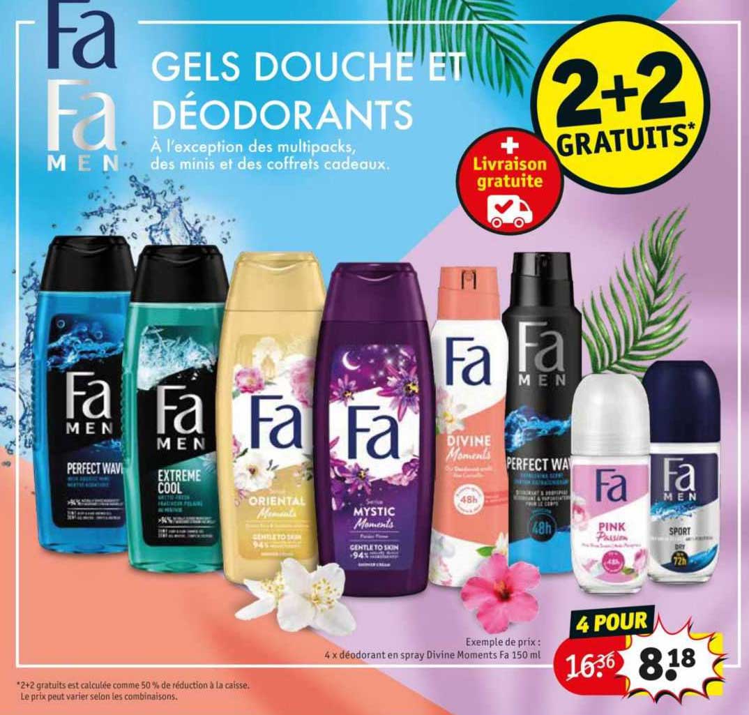 Promo Gels Douche Et Déodorants Fa, Fa Men chez Kruidvat - iCatalogue.fr