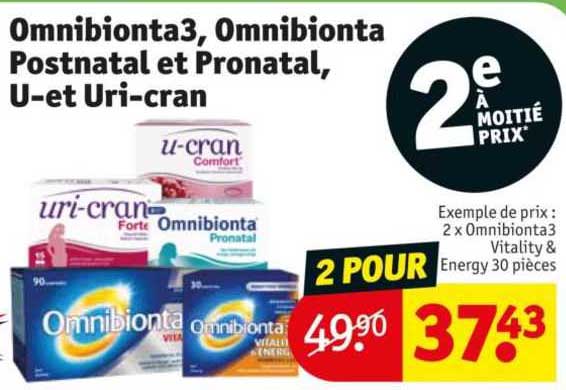 Promo Omnibionta3, Omnibionta Postnatal Et Pronatal, U-et Uri-cran chez ...