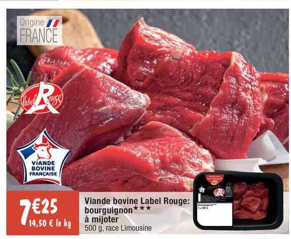 Promo Viande Bovine Label Rouge : Bourguignon*** à Mijoter chez Migros ...