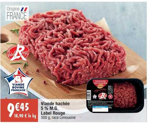 Promo Viande Hachée 5% M.g. Label Rouge chez Migros France - iCatalogue.fr
