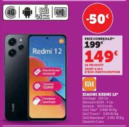 Promo Xiaomi Redmi 12 chez Super U - iCatalogue.fr
