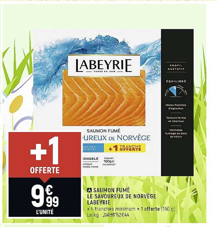 Promo Saumon Fumé Le Savoureux De Norvège Labeyrie chez Vival ...