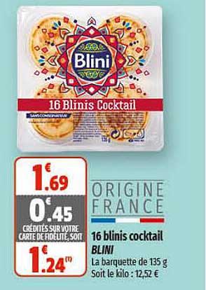 Promo 16 Blinis Cocktail Blini chez Coccimarket - iCatalogue.fr