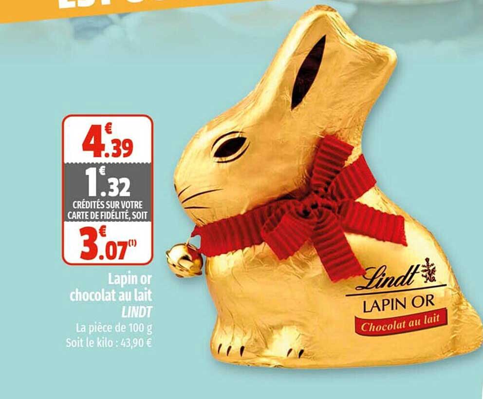 Promo Lapin Or Chocolat Au Lait Lindt chez Coccinelle Express ...
