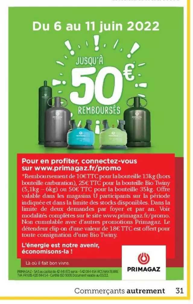 Offre Primagaz chez Auchan