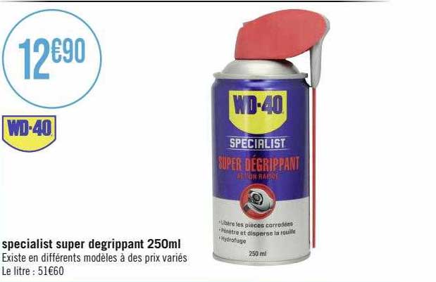Promo Spécialist Super Dégrippant 250 Ml Wd-40 chez Géant Casino ...