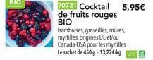 Promo Cocktail De Fruits Rouges Bio chez Toupargel - iCatalogue.fr