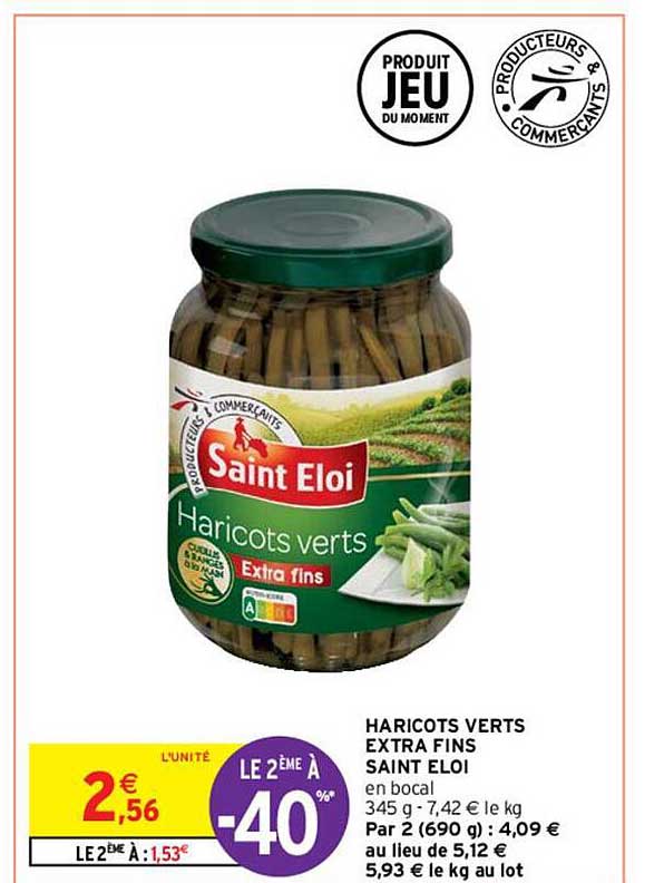 Promo Haricots Verts Extra Fins Saint éloi chez Intermarché Hyper ...