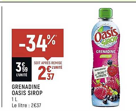 Promo Grenadine Oasis Sirop chez Spar - iCatalogue.fr