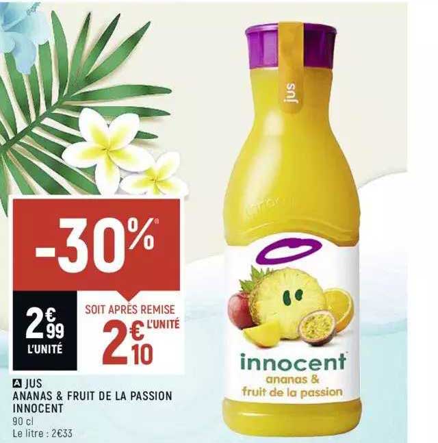 Promo Jus Ananas & Fruit De La Passion Innocent chez Spar - iCatalogue.fr