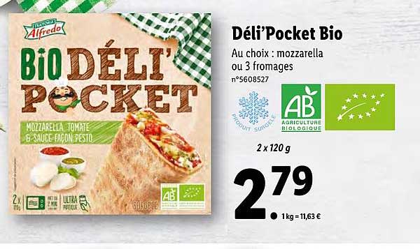 Offre 3 Déli'pocket Alfredo chez Lidl