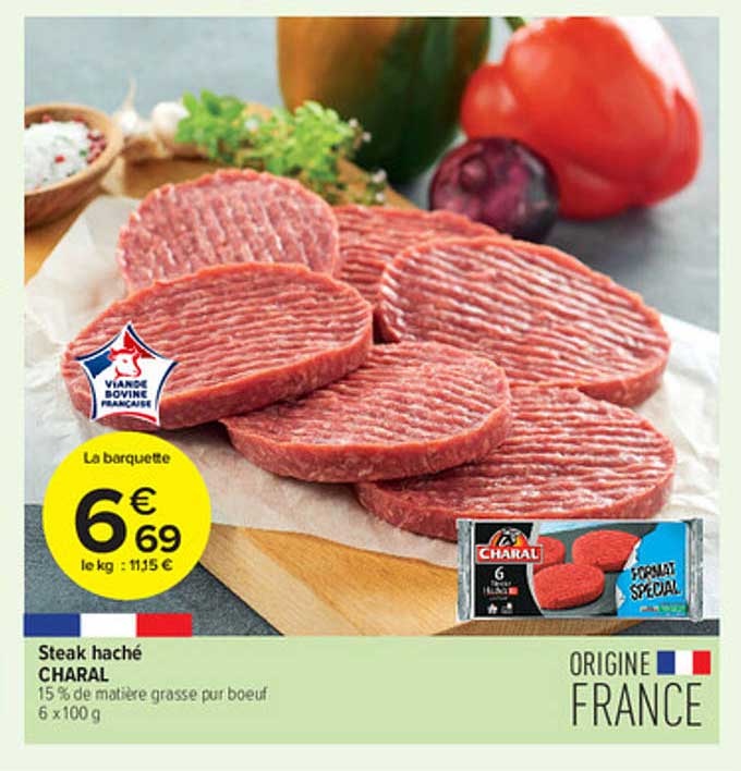 Promo Steak Haché Charal chez Carrefour Contact - iCatalogue.fr