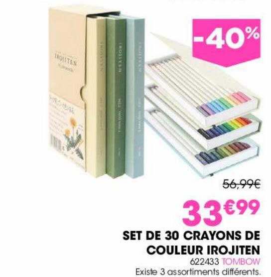 Promo Set De 30 Crayons De Couleur Irojiten chez Rougier&Plé ...