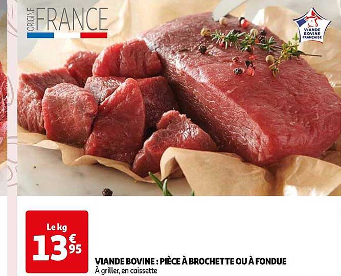 Promo Viande Bovine : Pièce à Brochette Ou à Fondue chez Auchan ...