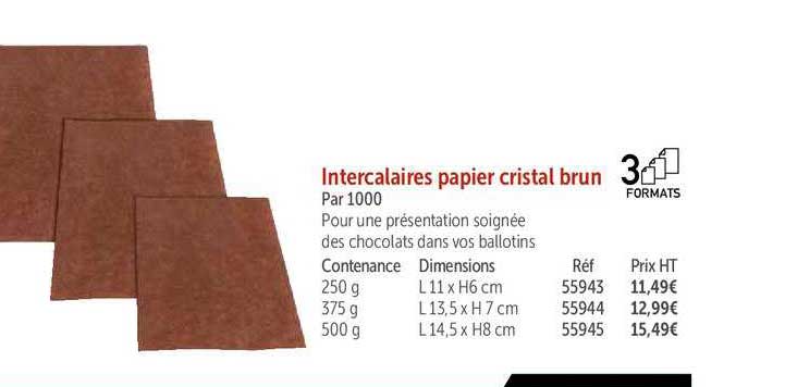 Promo Intercalaires Papier Cristal Brun chez RETIF - iCatalogue.fr