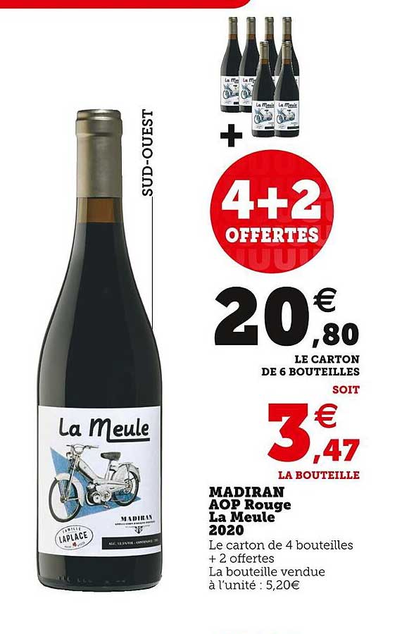 Promo Madiran Aop Rouge La Meule 2020 chez U Express - iCatalogue.fr