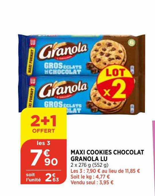 Promo Maxi Cookies Chocolat Granola Lu chez Atac - iCatalogue.fr