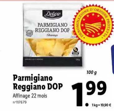 Promo Parmigiano Reggiano Dop Deluxe chez Lidl - iCatalogue.fr