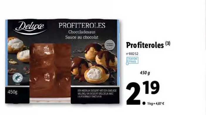 Promo Profiteroles Deluxe chez Lidl
