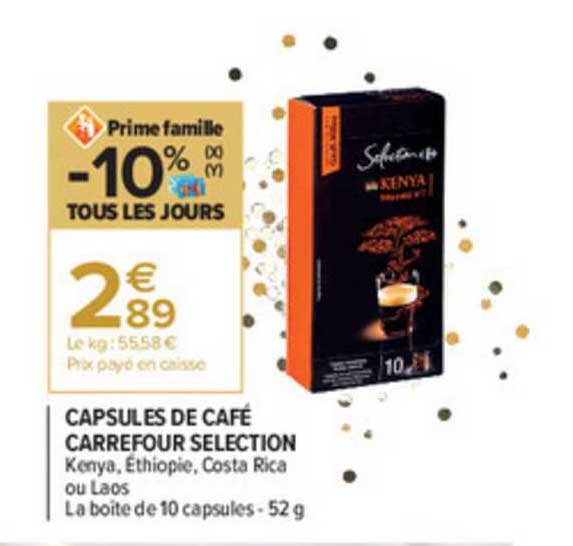 Promo Capsules De Café Carrefour Selection chez Carrefour Market ...